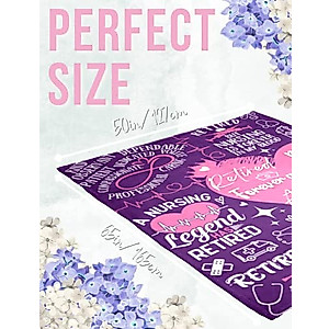 InnoBeta Retirement Gifts Throws for Nurse, Bed Flannel Fleece Plush Blankets Thank You Presents for Women,Men, Friends, Mom, Dad, Grandma, Grandpa (50"x 65") - Retired But Forever A Nurse at Heart