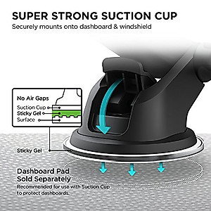 iOttie Easy One Touch Mini Dash & Windshield Car Mount Phone Holder || iPhone Xs Max R 8 Plus 7 Samsung Galaxy S10 E S9 S8 Plus Edge, Note 9 & Other Smartphones