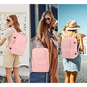 Bagsure Large Travel Backpack for Women Men, 45L Expandable Carry On Backpack, 17 Inch Laptop Backpack Waterproof College Business, Flight Approved