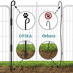 OFIKA Heavy Duty Metal Playpen for Medium/Small Animals, 8 Panels 24”Height x 32" Width, Dog Fence Exercise Pen with Doors, Pet Puppy Pen for Outdoor, Indoor, RV, Camping, Yard