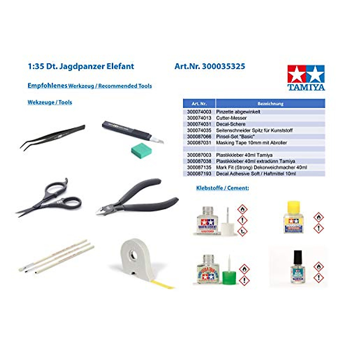 TAMIYA Models German Sdkfz184 Elefant 1/35