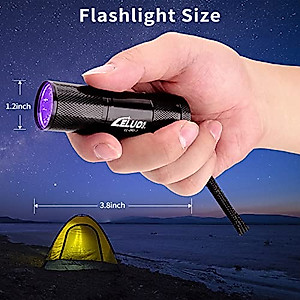 LELUOHQ Black UV Handheld Flashlights,9 LED Mini Light 395nm,Portable Pet Stain Detector for Pet Urine,Bed Bugs