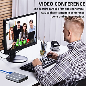 MYPIN 4K 60fps Audio Video HDMI Game Capture, Live Gamer Portable Pass-Through 4K Full HD 1080P 60fps USB3.0 Capture Card Ultra Low Latency Record Stream for Xbox, PlayStation, Nintendo Switch