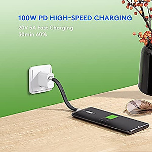 KETSOOBI Short USB 4 Cable, [5inch] Thunderbolt 4 with 40Gbps Data Transfer 100W PD Fast Charging 8K@60Hz, Compatible for iPhone 16 Pro Max, External SSD, Docking, eGPU Laptop