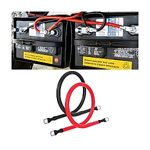AICEL 4 AWG Battery Cables Set with Terminals, Pure Copper Battery Inverter Cables with 3/8 Inch Lugs, Power Wire (Positive and Negative) for Solar ATV RV Boat Automotive Marine Motorcycle (18")
