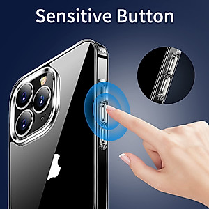 JJGoo Compatiable with iPhone 13 Pro max Case Clear, Transparent Shockproof Phone Case, Slim Anti-Scratch Hard PC Back Protective Cover Bumper, Clear