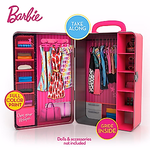 Barbie Metal Toy Storage Case Store it All - Compatible with other Dolls, for Kids Girls Ages 3 and Up, BBDS6