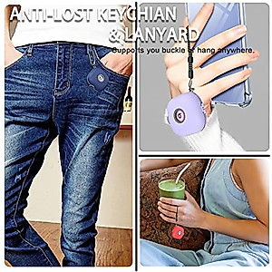 Miimall Compatible for Beats Fit Pro Case, [Upgrade Secure Lock][Anti-Lost Keychain] Military Protective Rugged TPU Case Cover for Beats Fit Pro Earbuds 2021 Accessories with Lanyard (Purple)