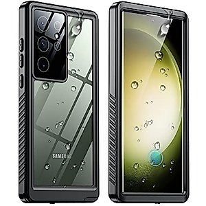 SPIDERCASE Designed for Samsung Galaxy S23 Ultra Case Waterproof,Built-in Screen Protector Full Protection Heavy Duty Shockproof Anti-Scratched Phone Case,Black