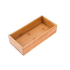 Sansnow Bamboo Office Supplies Organizer Box Stationery Accessory Organizer, Bamboo 8"*4"