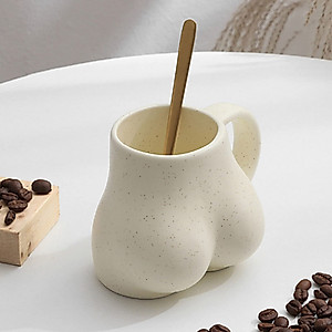 Funny Butt Coffee Mug, 3D Butt Ceramic Coffee Mugs, Novelty Gifts For Women and Men, Personalized Gifts For Your Friends, Family and Colleagues,Ceramic Female Body Vase Home Decor.(cream-coloured)