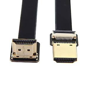 JSER CYFPV FPV HDMI Male to Up Angled 90D HDMI Male HDTV FPC Flat Cable for FPV HDTV Multicopter Aerial Photography (0.5m)