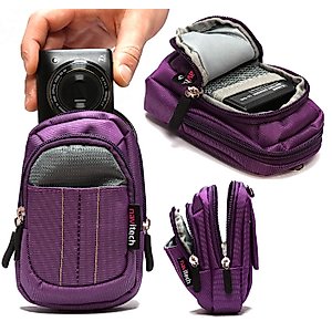 Navitech Purple Digital Camera Case Bag Compatible with Canon PowerShot SX620 HS Compact Camera