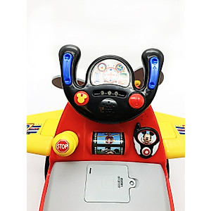 Kiddieland Disney Mickey Mouse Plane Light & Sound Activity Ride-On, 20.5" x 18" x 15.375"