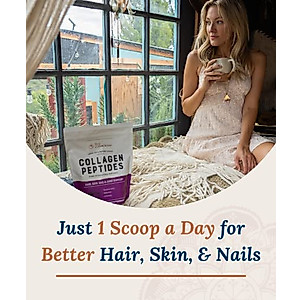 Collagen Peptides Powder - Naturally-Sourced Hydrolyzed Collagen Powder - Hair, Skin, Nail, and Joint Support - Type I & III Grass-Fed Collagen Supplements for Women and Men - 41 Servings - 16oz