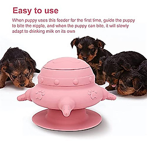 Puppy Automatic Feeder 240ml Dog Bowl Feeder Puppy Feeder Station, Weaning Dish Puppy's Feeding for Feeding Kittens, Puppies and Rabbits