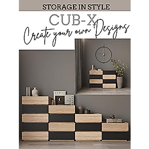 Stackable Storage Drawers, Dressers & Chests of Drawers, Dresser of Closet, Small Dressers for Bedroom, Nightstand, Bedside Tables (Nordic Walnut)
