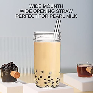 Yirilan Glass Cups - 4 Pack 24oz Mason Jar Drinking Glasses with Lids and Straws,Reusable Boba Cups,Iced Coffee Cup/Tumbler, smoothie cup