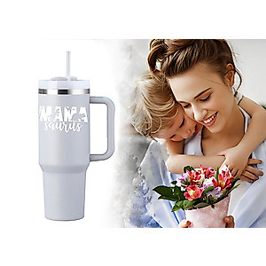 CHONG SHENG 40OZ Coffee Mug for Mama-to-be, Gifts for Mama Birthday Christmas, Mother’s Day Gifts for Mom from Daughter Son Kids, Mamasaurus Tumbler