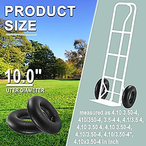 4.10/3.50-4" Lawn Tire Inner Tubes with TR-13 Straight Valve Stem (2-Pack) Heavy Duty Replacement for Wheelbarrow tire 4",Trunk, Tractor, Garden Carts,Golf Cart, Mowers and More