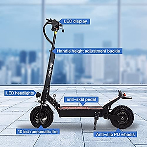 Recherclie Snow Electric Kick Scooter for Adults - 2500W Motor, Up to 30 MPH & 37 Miles, 48V/16AH, 11'' Heavy Duty Vacuum Off-Road Tire, Hydraulic disc Braking, Adult Electric Scooter Without Seat