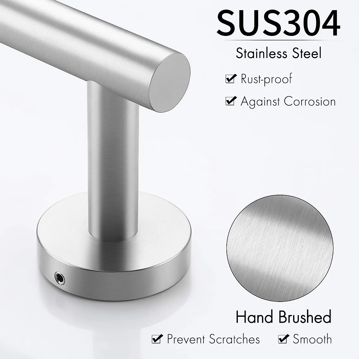 KES Bathroom Towel Bar, Towel Hangers for Bathroom Wall Shower Hand Towel Holder Hanger 27.6 Inches SUS304 Stainless Steel RUSTPROOF Wall Mount Brushed Steel, Total Length 29.9 Inch, A2000S75-2