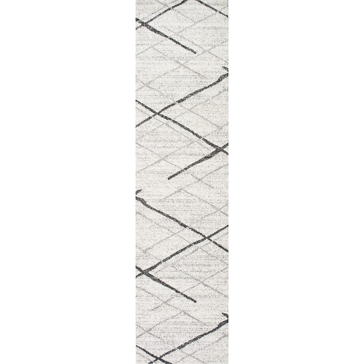 nuLOOM 2x12 Thigpen Contemporary Area Rug, Grey, Abstract Lines, Non-Slip Backing, Stain Resistant, For Bedroom, Dining Room, Living Room, Hallway, Office, Kitchen, Entryway