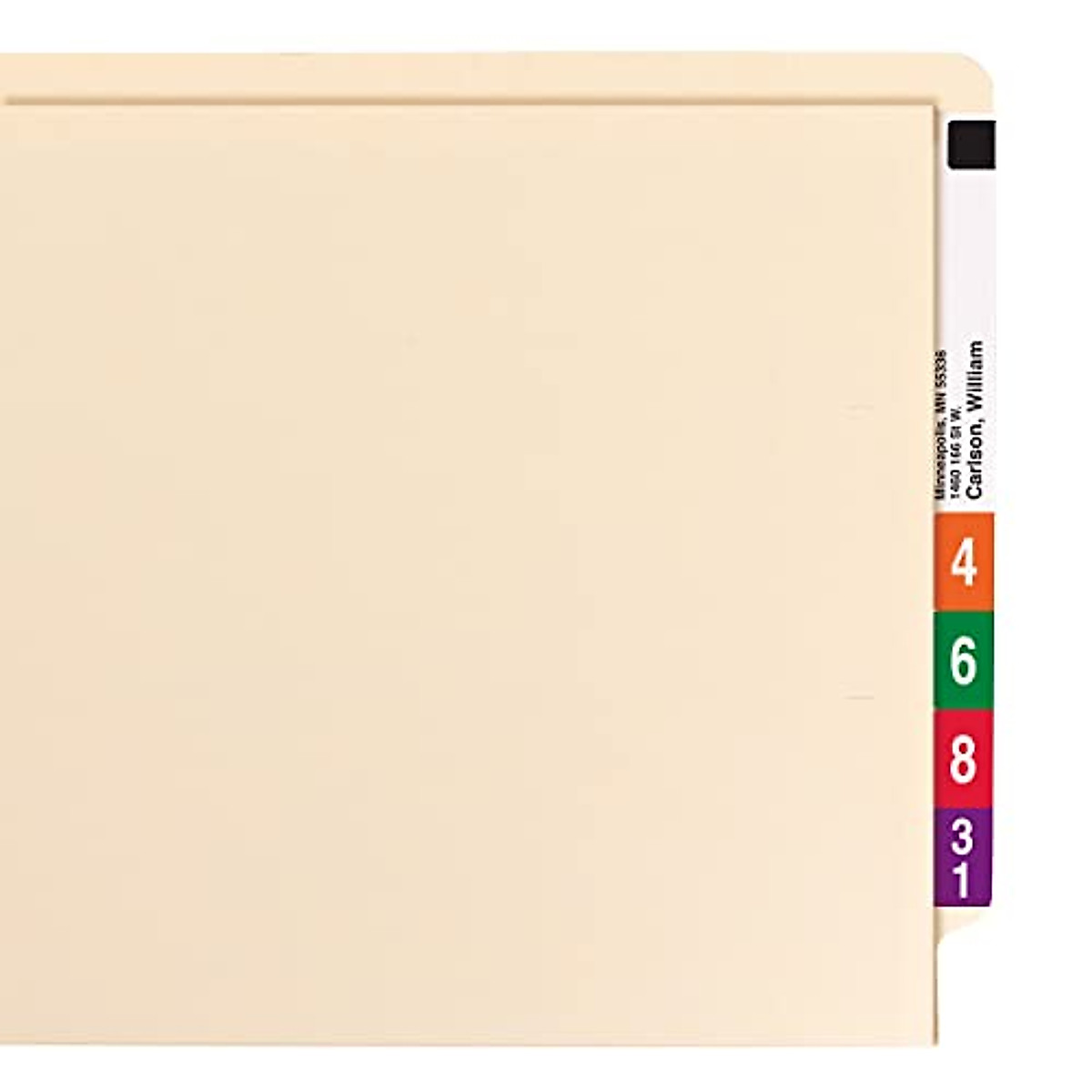 Smead End Tab Pocket Folder with Fastener, Straight-Cut Tab, 1 Pocket, Letter Size, Manila, 50 per Box (34100)