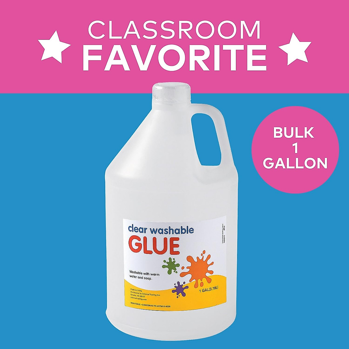 Clear Glue, 1 Gallon, Classroom, Art and Science Supplies, Great for Crafts, Slime and DIY at Home Projects