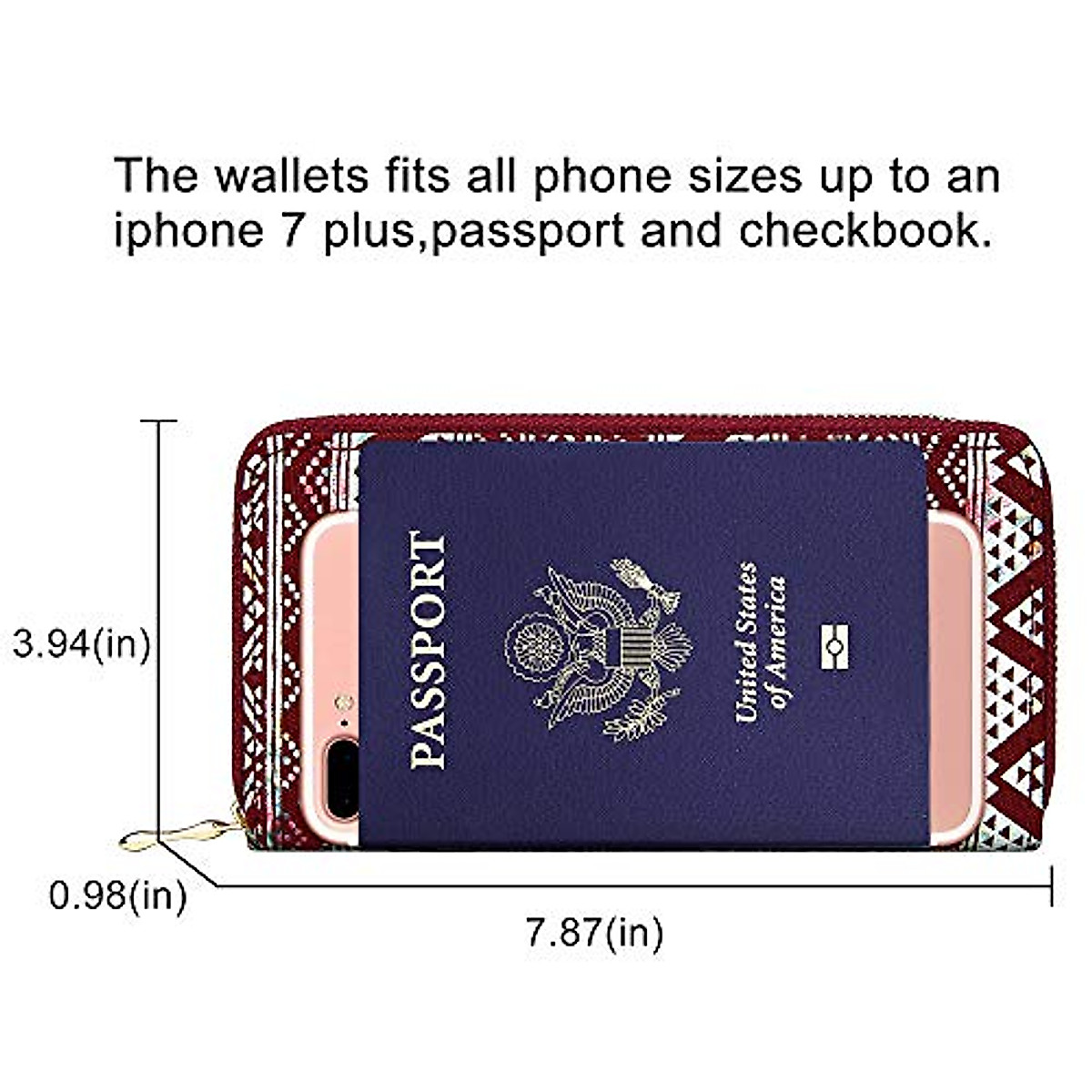 OIDERY Clutch Wallet for Women-Zip Around Long Wallet For Women, Large Capacity Womens Wallet With Zipper Coin Purse