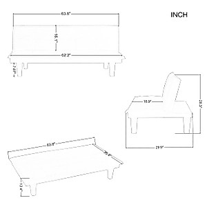 KoiHome Futon Sleeper Sofa 63.8" Adjustable Back, Modern Twin Size Chaise with Brown Legs, 2-Seater Couch, Contemporary Recliner for Living, Bedroom,Office,Waiting Room, Faux Suede, Black