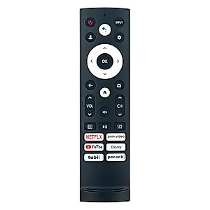 ERF3V90H 299843 Voice Command Remote Control Replacement compatible with Hisense Android Smart TV 65A65H 75A6H 55U7G 85U7H 75U65H 85A66GUA 65U7G 75U6H 55U8H 65A6H 55U7H 75U68H 75U7H 43A53FUA 43A68H