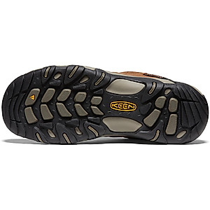 KEEN Men's Headout Low Height Waterproof All Terrain Hiking Shoes, Bison/Fossil Orange, 11