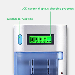 BONAI Rechargeable C Batteries 5000mAh 4-Counts with LCD Battery Charger for C D AA AAA 9V Ni-MH Ni-CD Batteries with D Cells 10,000mAh 1.2V Ni-MH High Capacity High Rate Battery 4 Pack