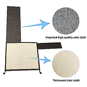 Cat Scratch Furniture Couch Protector with Natural Sisal for Protecting Couch Sofa Chair (Right Hand)