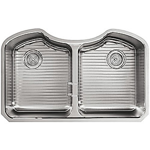 Octave(R) 3843-NA 32" x 20-1/4" x 9-5/16" under-mount double-equal stainless steel Kitchen Sink, 9.31 x 20.25 x 32.00 inches
