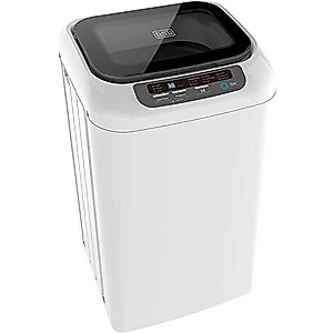 BLACK+DECKER Small Portable Washer, Washing Machine for Household Use, Portable Washer 0.84 Cu. Ft. with 8 Cycles, Transparent Lid & LED Display