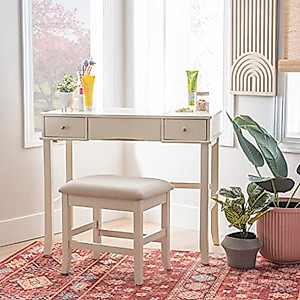 Linon Set, Cream Jackson Vanity, 30" x 36" x 18",