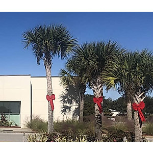 Rocky Mountain Goods Red Christmas Bow Extra Large 35” by 18” - 11 Looped Waterproof Velvet Large Outside Bow - Bow for car, Door, House - Jumbo Red Bow with Attachment for Hanging (1)