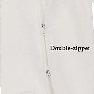 Aablexema Organic Cotton Baby Footies Pajamas with Mittens - Neutral Newborn Infant Zip Up Sleep Play(White,Newborn)