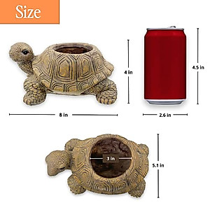 Turtle Planter for Succulents - Animal Planter for Indoor and Outdoor Plants, Turtle Pot Makes Ideal Gift for Any Turtle Lover