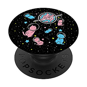 Transgender Cat In Space Transgender Pride PopSockets Swappable PopGrip
