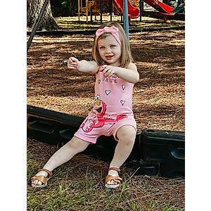 Sesame Street Elmo Baby Girls Romper and Headband Bow Set Pink 18 Months