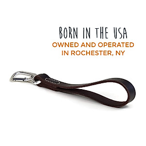 Mighty Paw Short Dog Leash - Training Traffic Lead with Carabiner Clip - Dog Leash Training Lead - Short Slip Lead Dog Leash - Short Lead Dog Training - Dog Carabiner Clip - Brown - 12 Inches