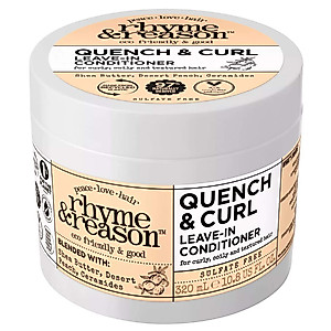 Rhyme & Reason Quench and Curl Leave-In Conditioner. 10.8 Fl Oz. For Curly, Coily, and Textured Hair. Blended with Shea Butter, Desert Peach Ceramides. Vegan, Sulfate and Cruelty Free.