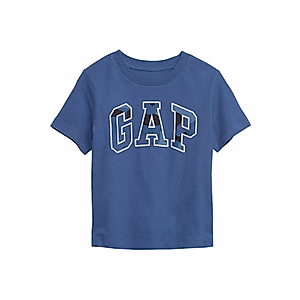GAP Baby Boys Short Sleeve Logo T-Shirt T Shirt, Comet Blue, 3-6 Months US