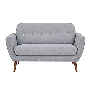 GIA Furniture Home Series Mid-Century Modern Loveseat, Love Seat, Light Gray