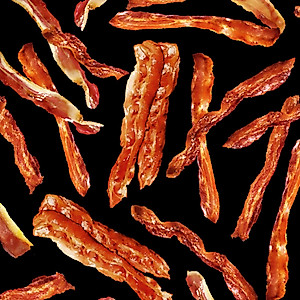 Timeless Treasures Tossed Bacon Black Premium Quality 100% Cotton Fabric by The Yard.