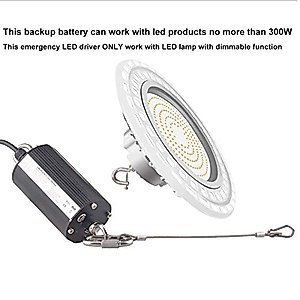 40W Emergency Backup Battery, EM 90 Minutes Emergency Backup Driver for UFO High Bay Lights, Output 170V DC, Input 100-347V AC