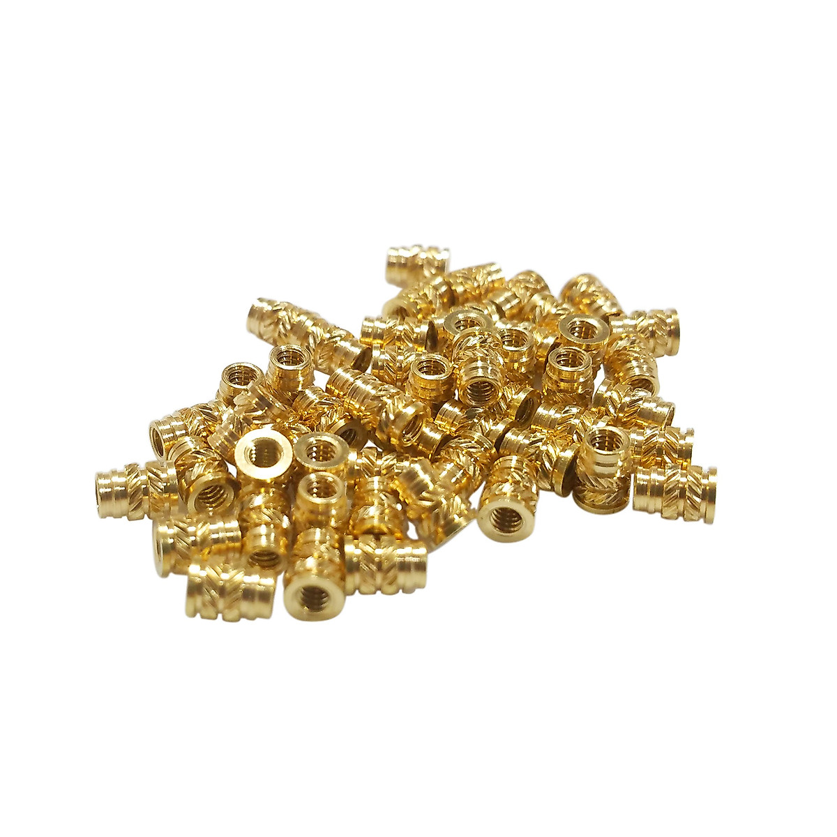 [initeq] #10#10-24 and #10-32 Threaded Heat Set Inserts for 3D Printing Brass Thread Insert Nuts for Plastic (100, #10-24 Short)